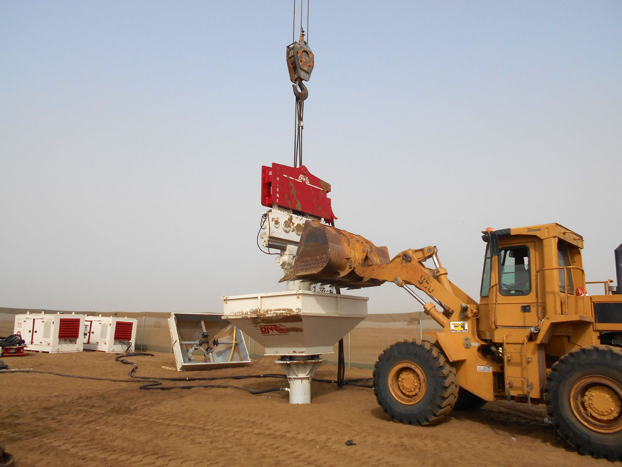 Soil Improvement With OMS Vibratory Pile Driving Machine